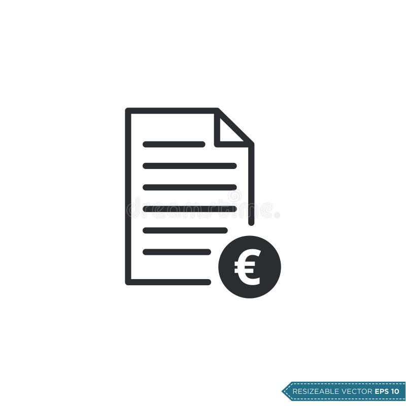 Paper and Money Euro Sign Icon Vector Template Stock Illustration ...