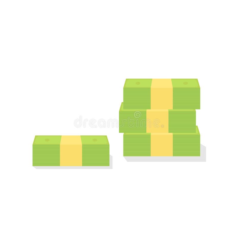 Paper Money Icon Image, Dollar Pile Vector Illustration Stock Vector ...