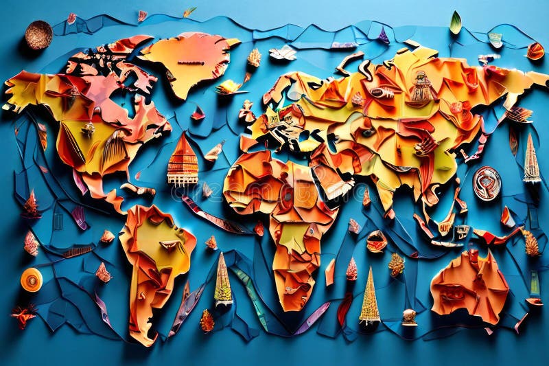 Paper Mosaic Creating a Mosaic Using Small Pieces of Colored Pap Stock ...