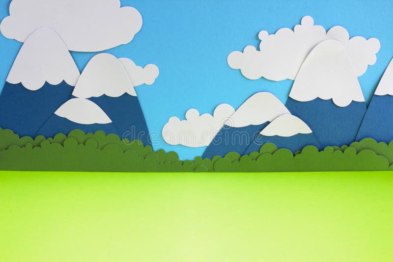 Paper mountain landscape stock illustration. Illustration of paper ...