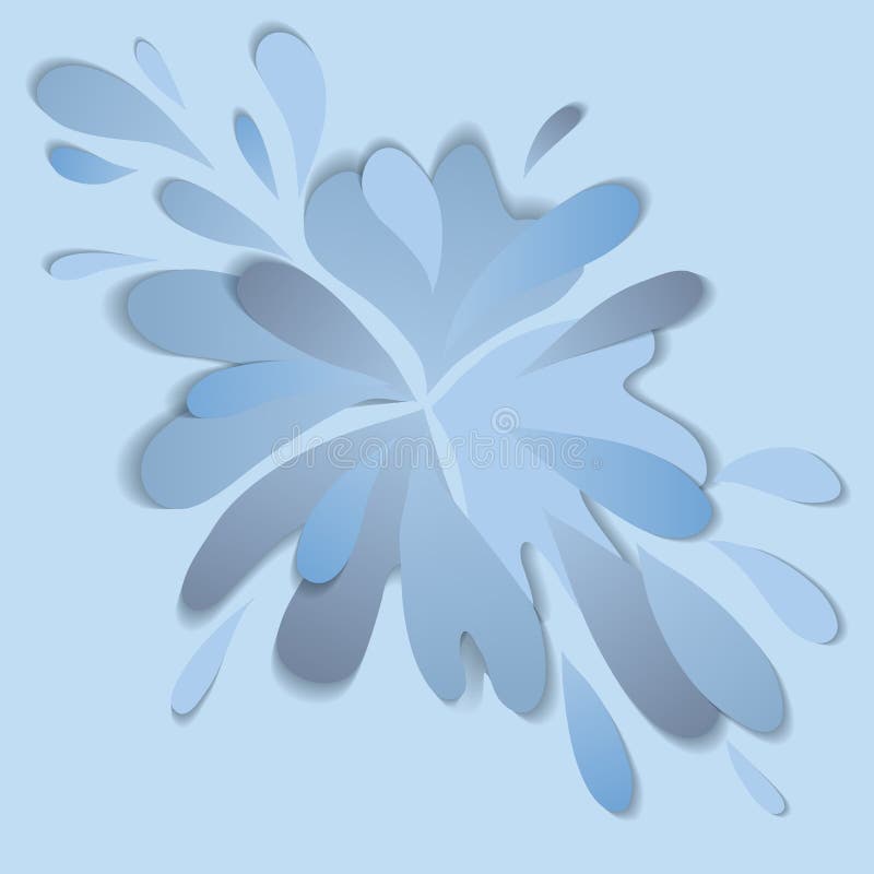 Paper Multilayer Bursts of Water and Drops, Cut from Paper. 3d Splash ...