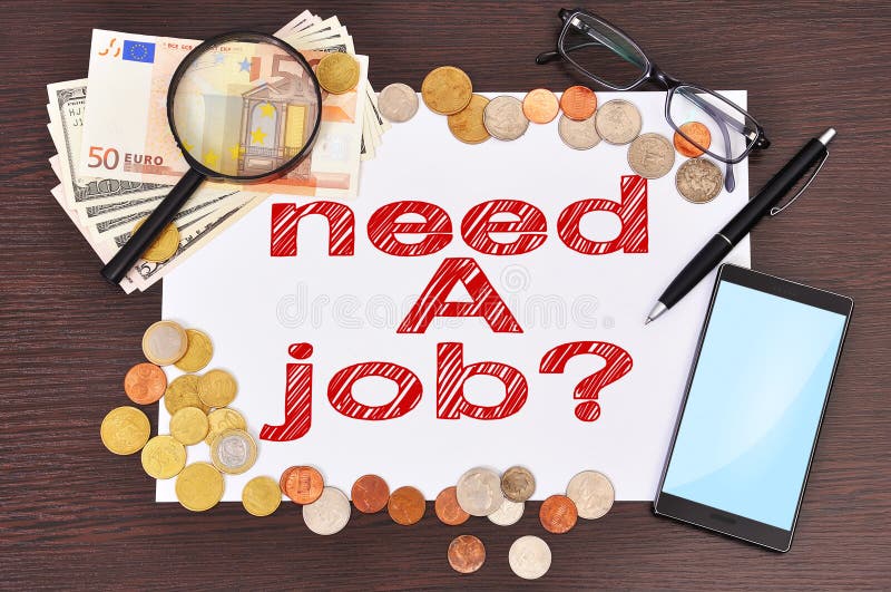 Paper with need a job stock image. Image of office, dollar - 33889145