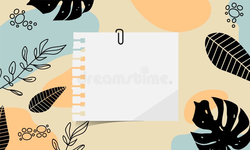 Paper Note on Abstract Floral Art Design Background Concept Stock ...