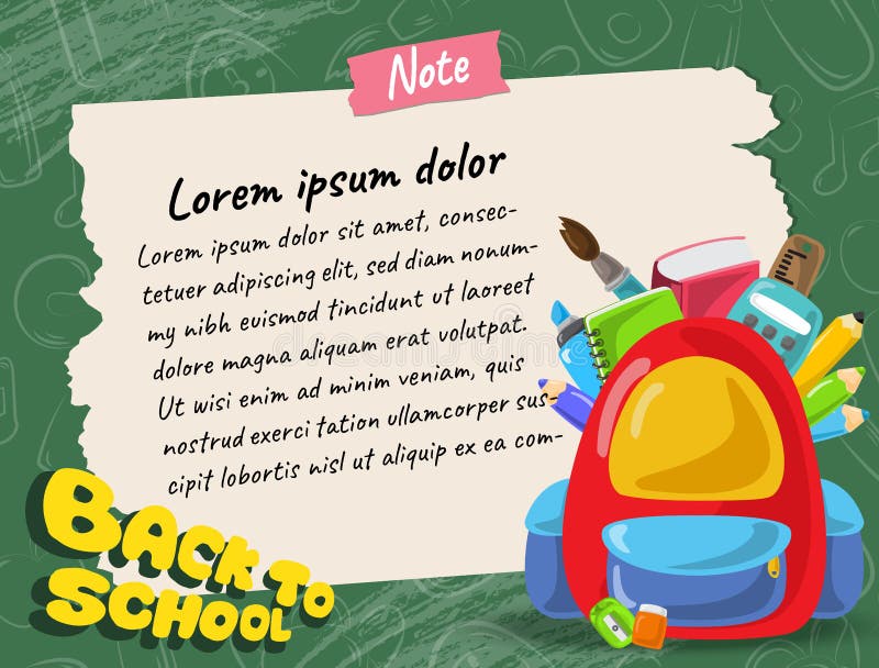 Paper Note Vector Frame Background Art Design Back To School 02 Stock ...