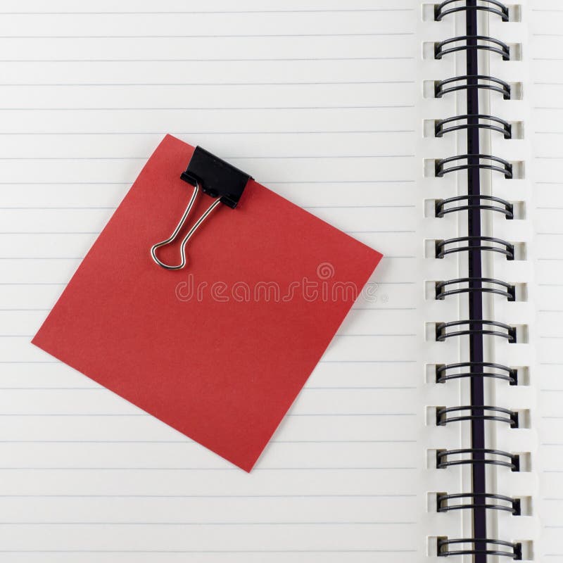 Paper Note with Clip on Notebook Stock Photo - Image of notebook, study ...