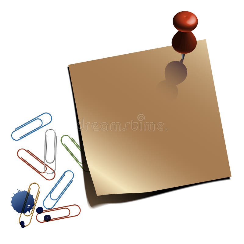 Paper note with clips stock vector. Illustration of list - 16090726