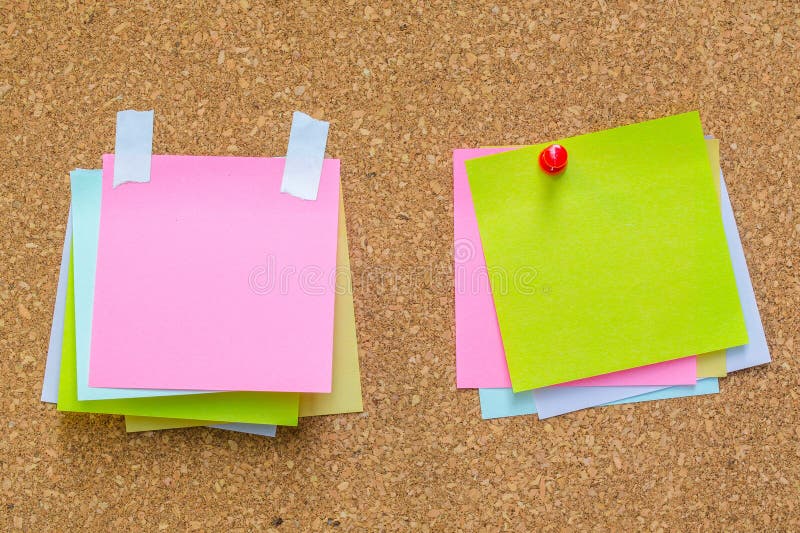 Paper Note on Cork Board. Cork Board with Blank Notes Stock Photo ... Paper Note on Cork Board. Cork Board with Blank Notes Stock Photo ...