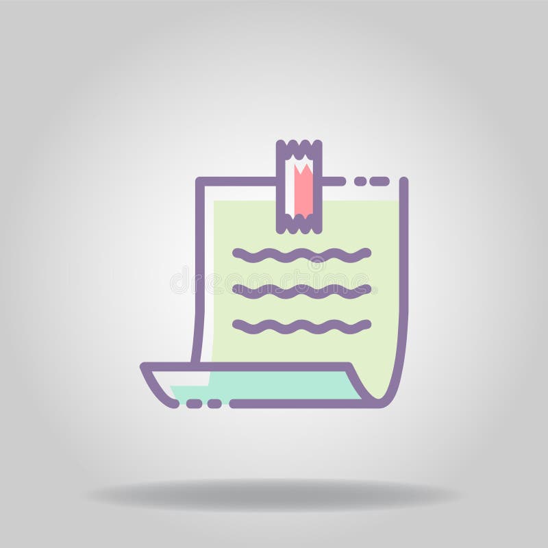 Paper Note Icon or Logo in Pastel Color Stock Vector - Illustration of ...