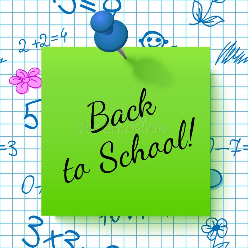 Paper Note with Lettering Back To School Stock Vector - Illustration of ...