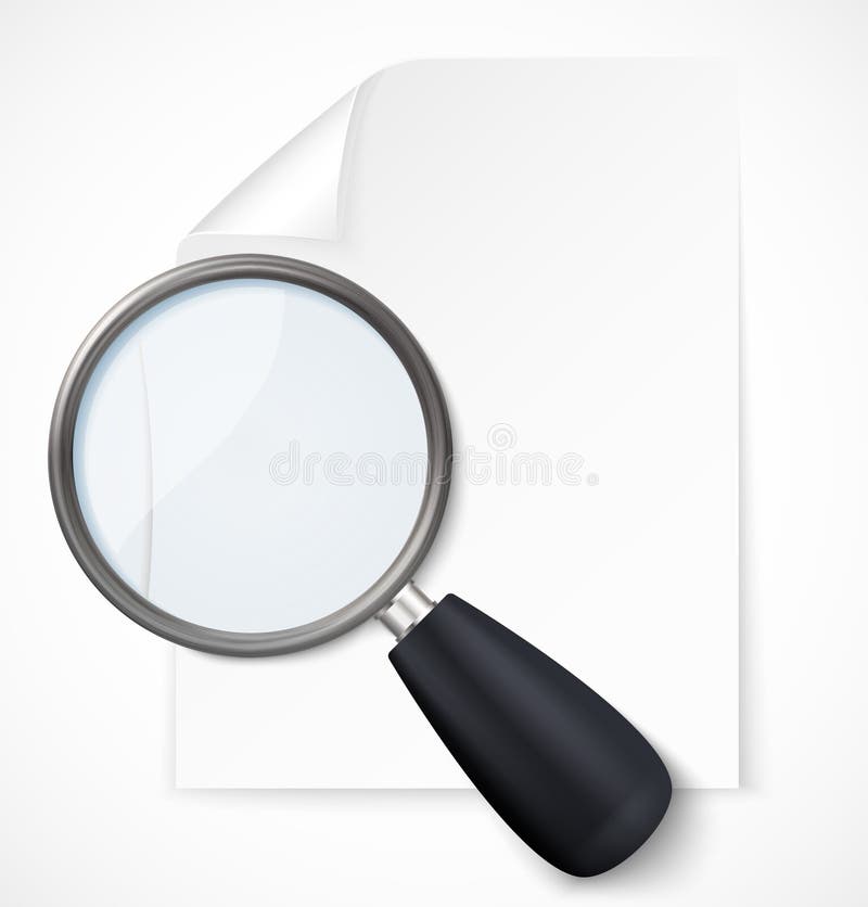 Paper Note with Magnifying Glass Icon Stock Vector - Illustration of ...
