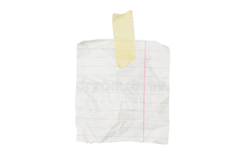 Paper Note Message Isolated on White Background. Empty Blank of Notice ...