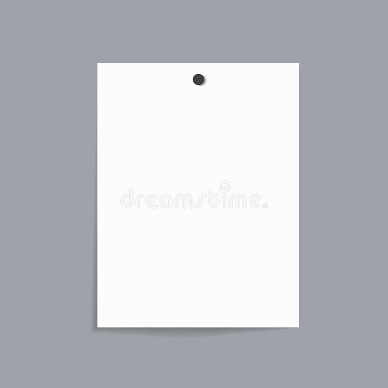 Paper for Note with Nail. White Sheet of Paper with Pin on Wall. Blank ...