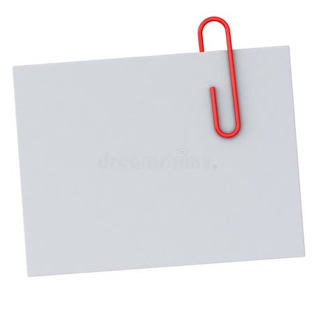 Paper Note with Paperclip 3d Stock Illustration - Illustration of ...