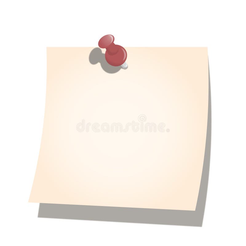 Paper Note with Pin Illustration. Stock Illustration - Illustration of ...