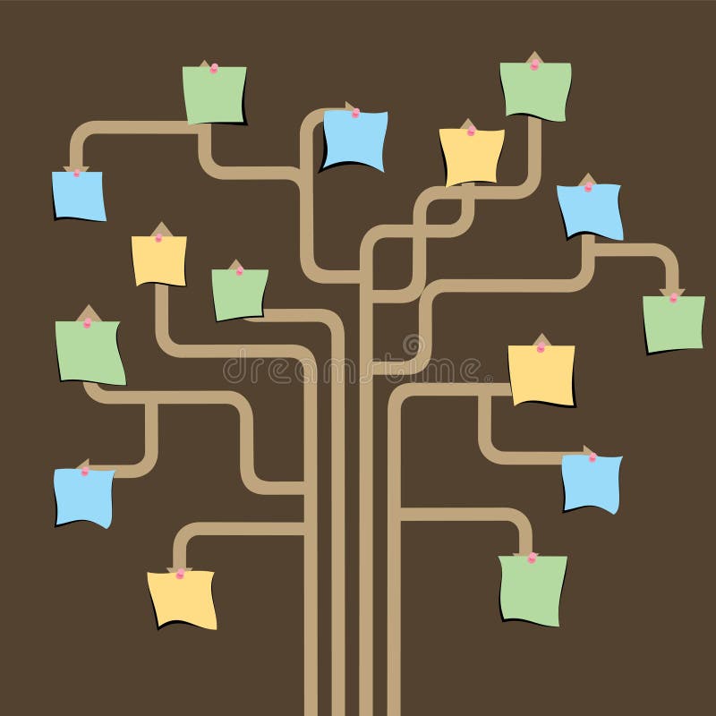 Paper note pin in tree stock vector. Illustration of favorite - 27723614