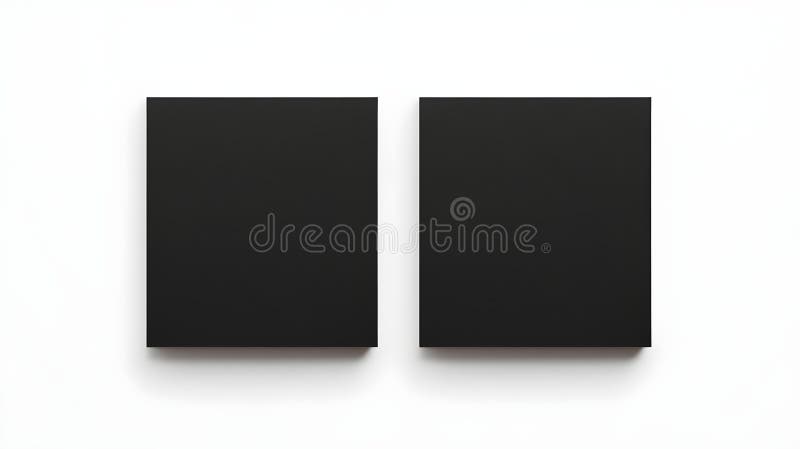 Two Black Square Paper Notes on a White Background. Brainstorming ...