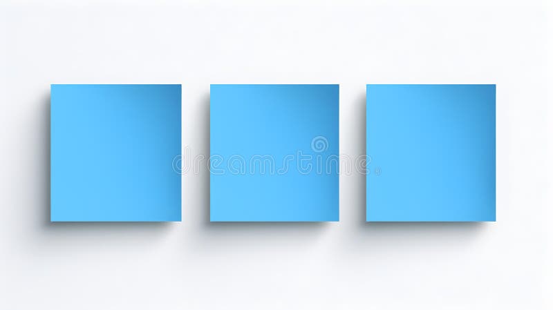 Set of Blue Square Paper Notes on a White Background. Brainstorming ...