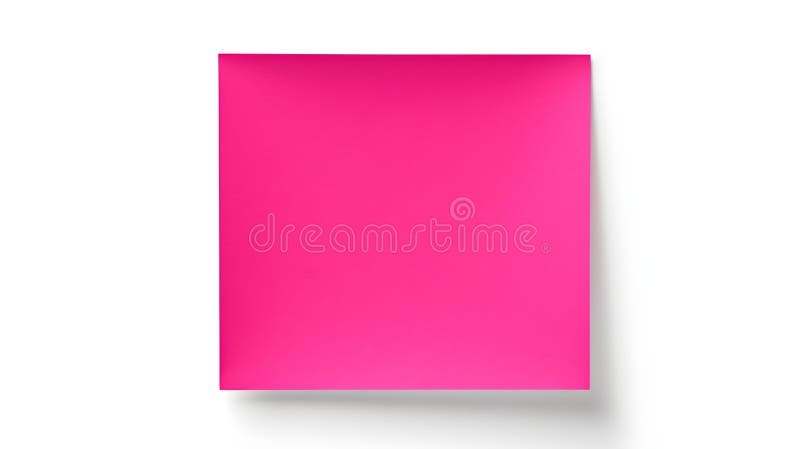 Fuchsia Square Paper Note on a White Background. Brainstorming Template ...
