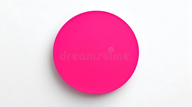 Hot Pink Round Paper Note on a White Background. Brainstorming Template ...