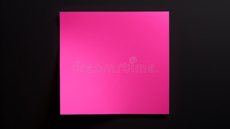 Hot Pink Square Paper Note on a Black Background. Brainstorming ...