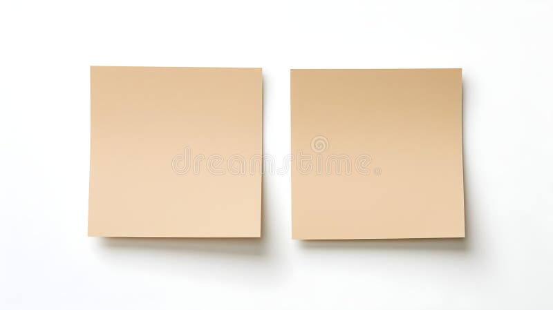 Two Khaki Square Paper Notes on a White Background. Brainstorming ...