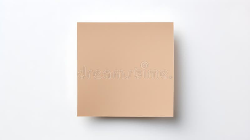 Light Brown Square Paper Note on a White Background. Brainstorming ...
