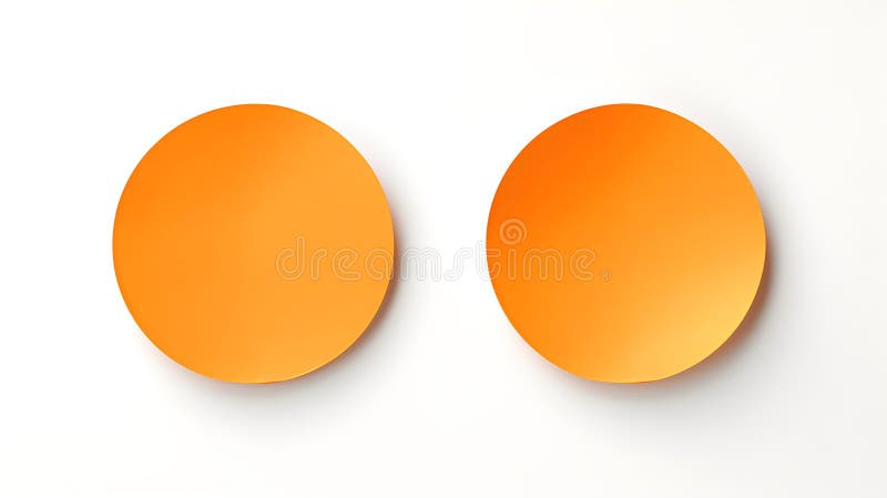 Two Light Orange Round Paper Notes on a White Background. Brainstorming ...