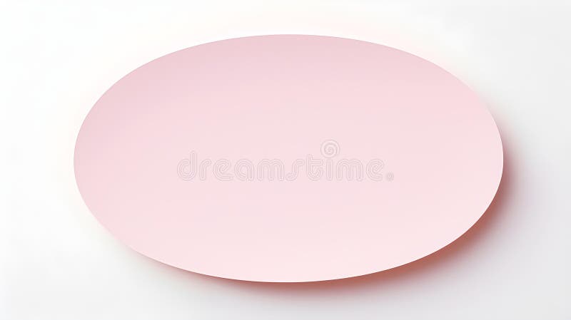 Light Pink Oval Paper Note on a White Background. Brainstorming ...