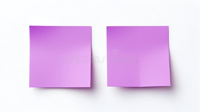 Two Purple Square Paper Notes on a White Background. Brainstorming ...