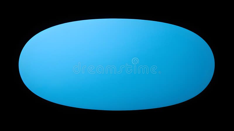 Sky Blue Oval Paper Note on a Black Background. Brainstorming Template ...