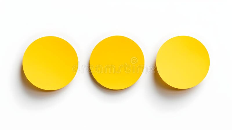 Set of Yellow Round Paper Notes on a White Background. Brainstorming ...