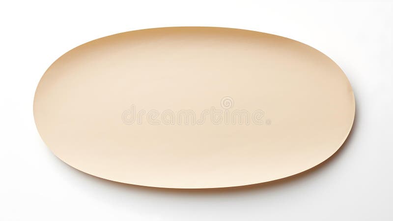 Beige Oval Paper Note on a White Background. Brainstorming Template ...
