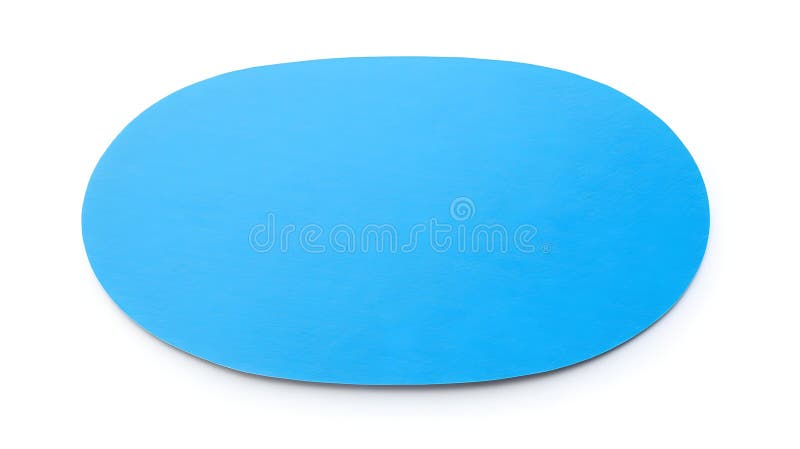 Blue Oval Paper Note on a White Background. Brainstorming Template with ...