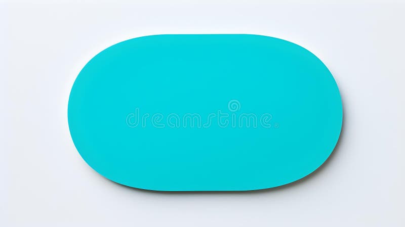 Cyan Oval Paper Note on a White Background. Brainstorming Template with ...