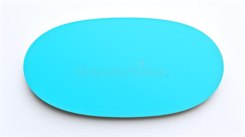 Cyan Oval Paper Note on a White Background. Brainstorming Template with ...