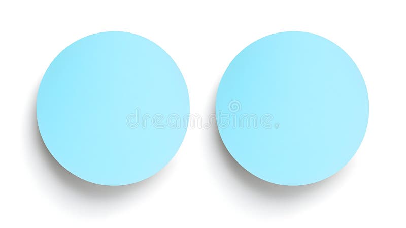 Two Cyan Round Paper Notes on a White Background. Brainstorming ...