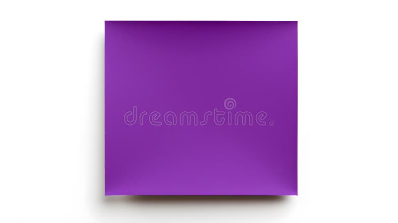 Dark Purple Square Paper Note on a White Background. Brainstorming ...