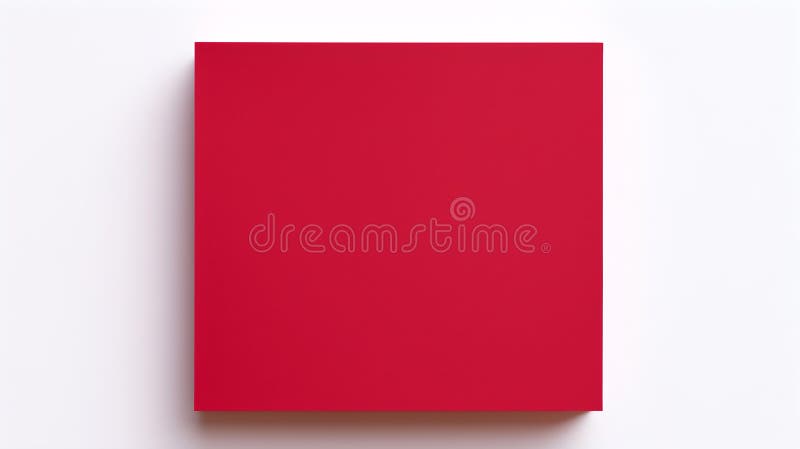 Dark Red Square Paper Note on a White Background. Brainstorming ...