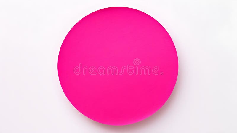 Fuchsia Round Paper Note on a White Background. Brainstorming Template ...