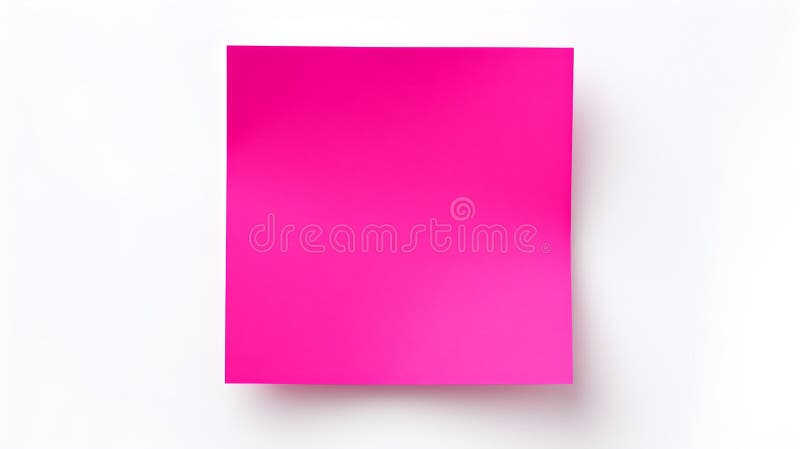 Fuchsia Square Paper Note on a White Background. Brainstorming Template ...