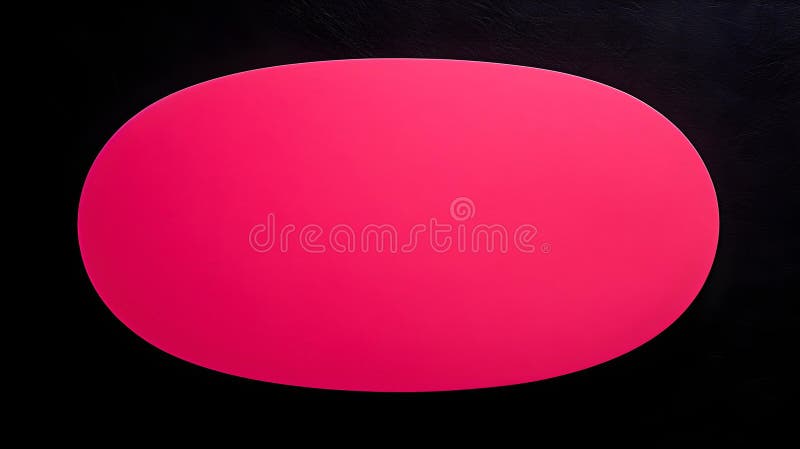 Hot Pink Oval Paper Note on a Black Background. Brainstorming Template ...