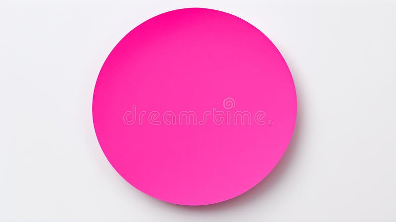Hot Pink Round Paper Note on a White Background. Brainstorming Template ...