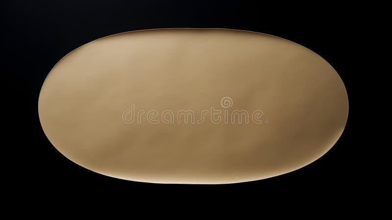 Khaki Oval Paper Note on a Black Background. Brainstorming Template ...