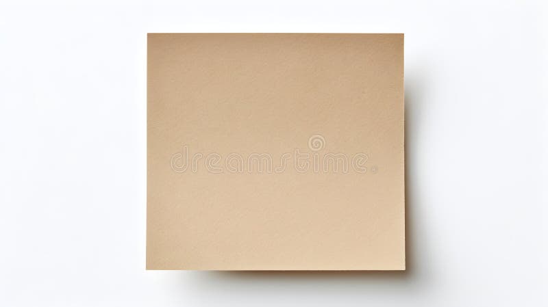 Khaki Square Paper Note on a White Background. Brainstorming Template ...