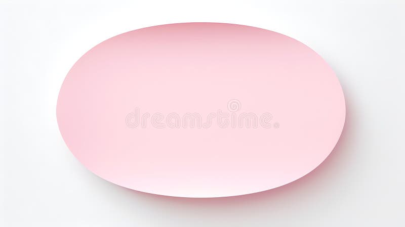 Light Pink Oval Paper Note on a White Background. Brainstorming ...