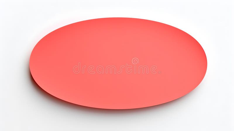 Light Red Oval Paper Note on a White Background. Brainstorming Template ...