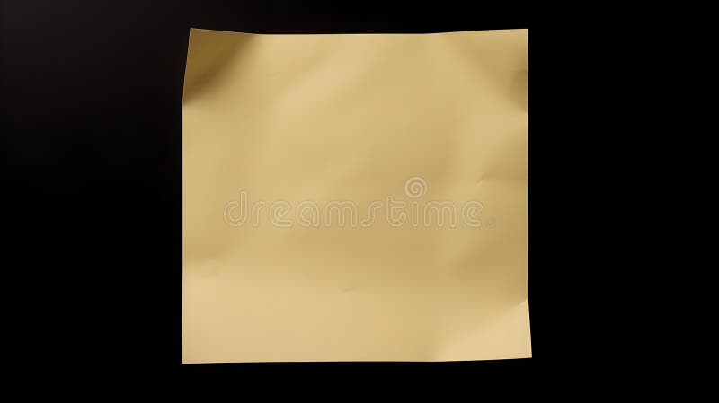 Light Yellow Square Paper Note on a Black Background. Brainstorming ...