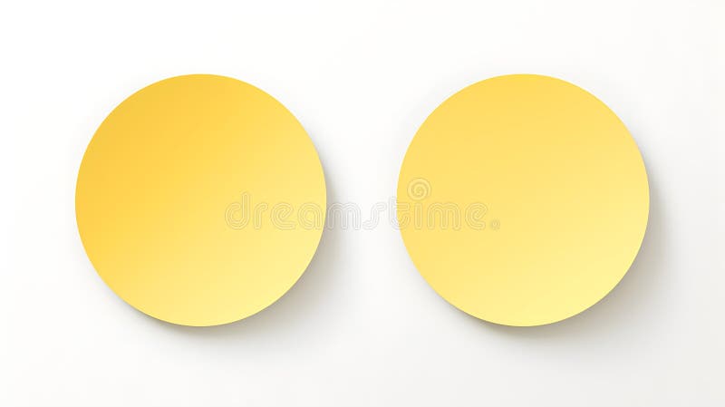 Two Light Yellow Round Paper Notes on a White Background. Brainstorming ...