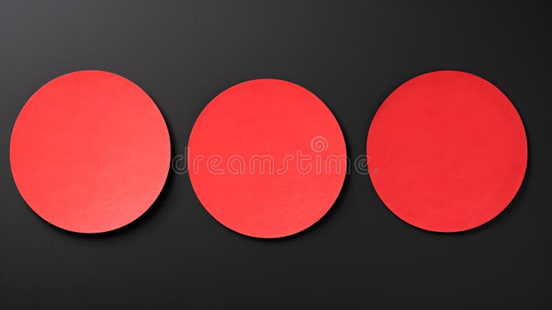 Set of Red Round Paper Notes on a Black Background. Brainstorming ...