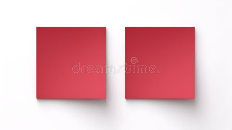 Two Ruby Square Paper Notes on a White Background. Brainstorming ...